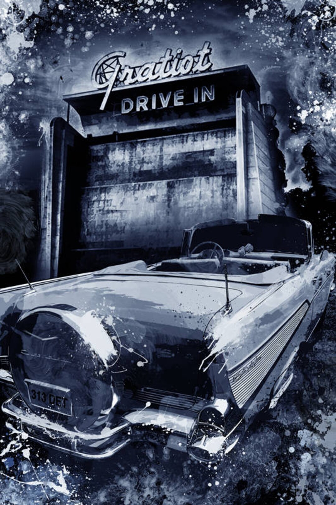 1957 Chevy Gratiot Drive-in Limited Edition Signed Print - Etsy