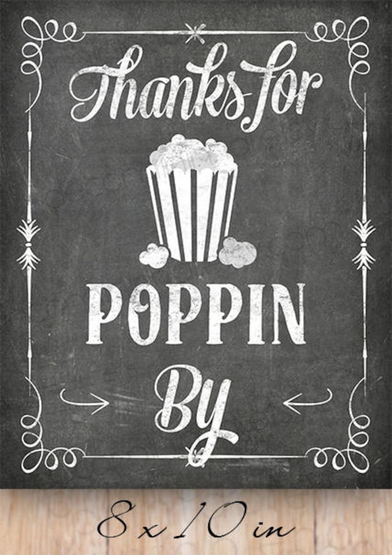 Thanks for POPPIN By Popcorn Sign 11x14 8x10 - Etsy