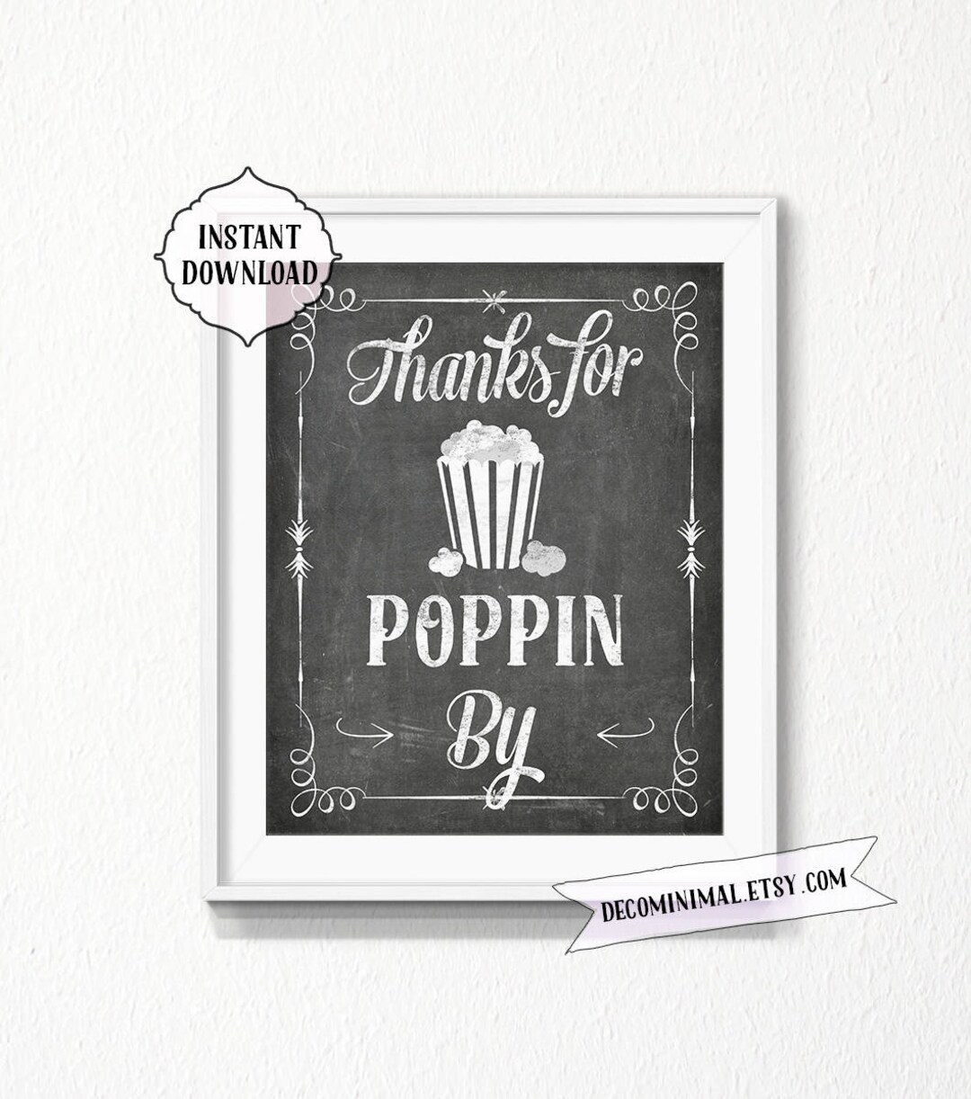 Thanks for POPPIN By Popcorn Sign 11x14 8x10 - Etsy