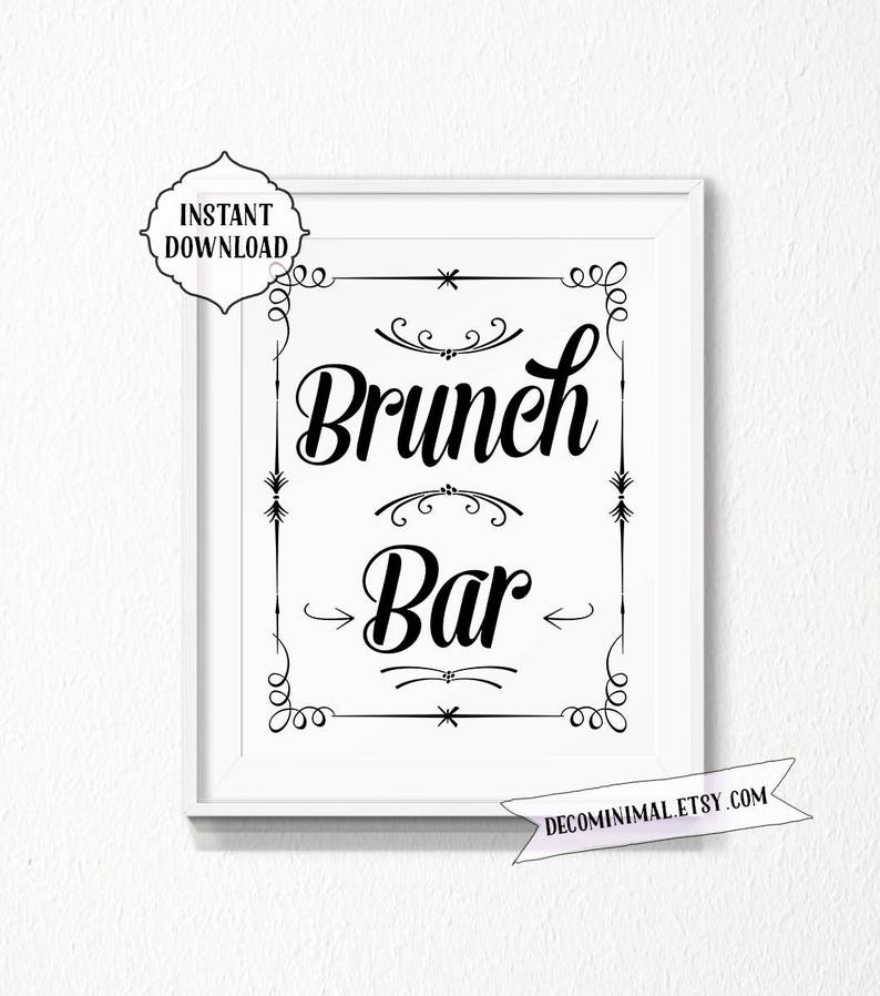 Brunch Bar Sign, 11x14, 8x10, Simple, INSTANT Download, Events ...