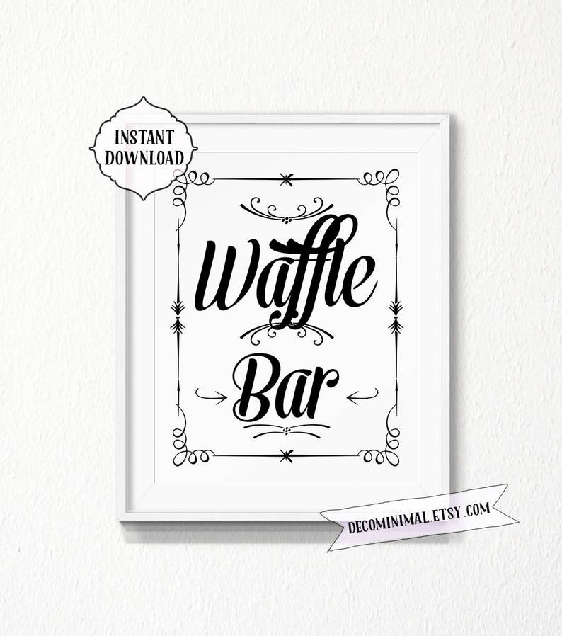 Waffle Bar Sign, 11x14, 8x10, Vintage Style, INSTANT Download ...