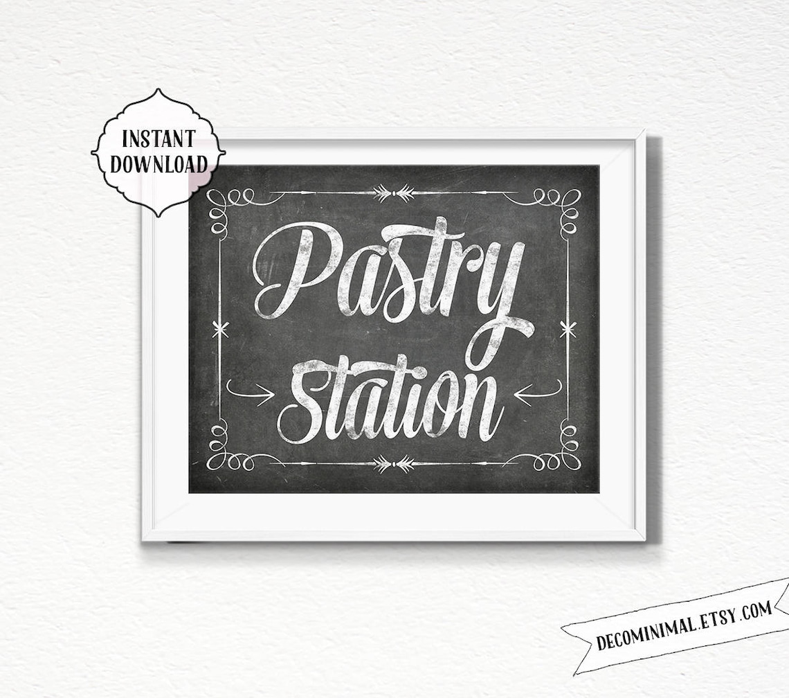 Pastry Station Sign 11x14 12x16 Chalkboard INSTANT - Etsy
