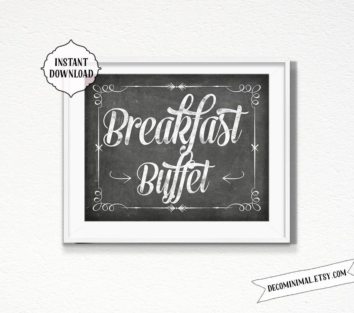 Breakfast Buffet Sign, 11x14, 12x16, Chalkboard, INSTANT Download ...