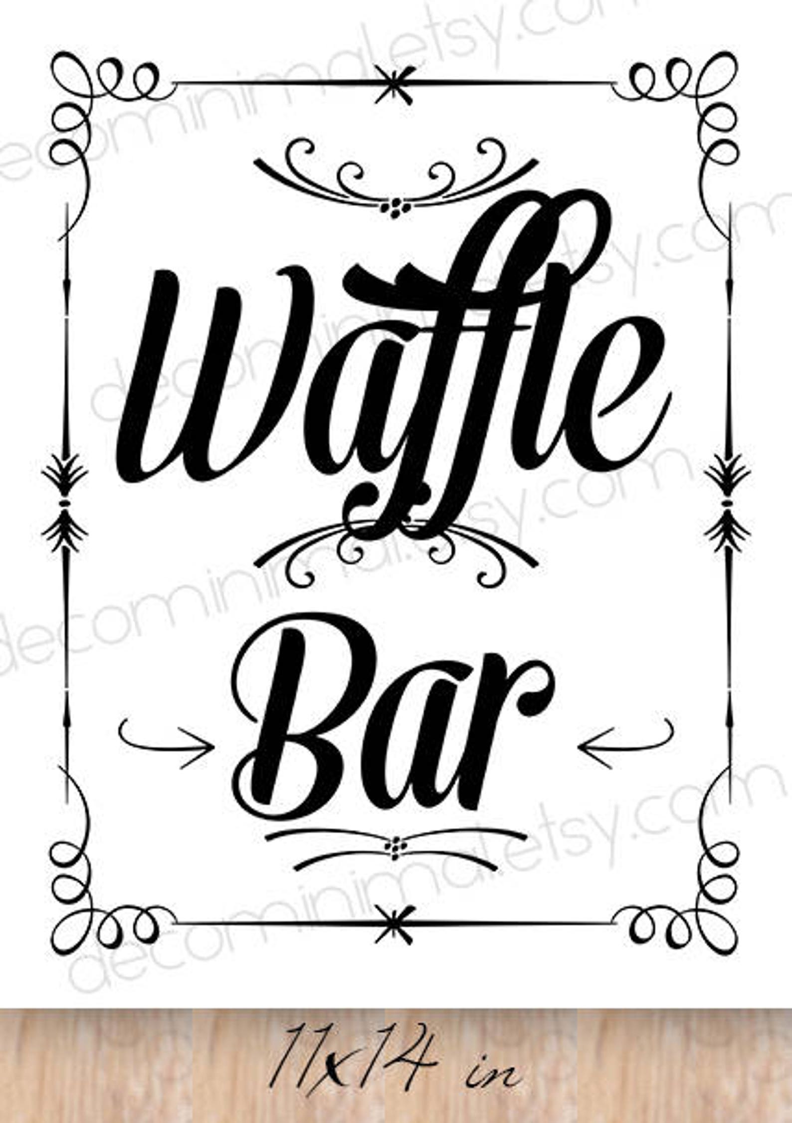 Waffle Bar Sign, 11x14, 8x10, Vintage Style, INSTANT Download ...