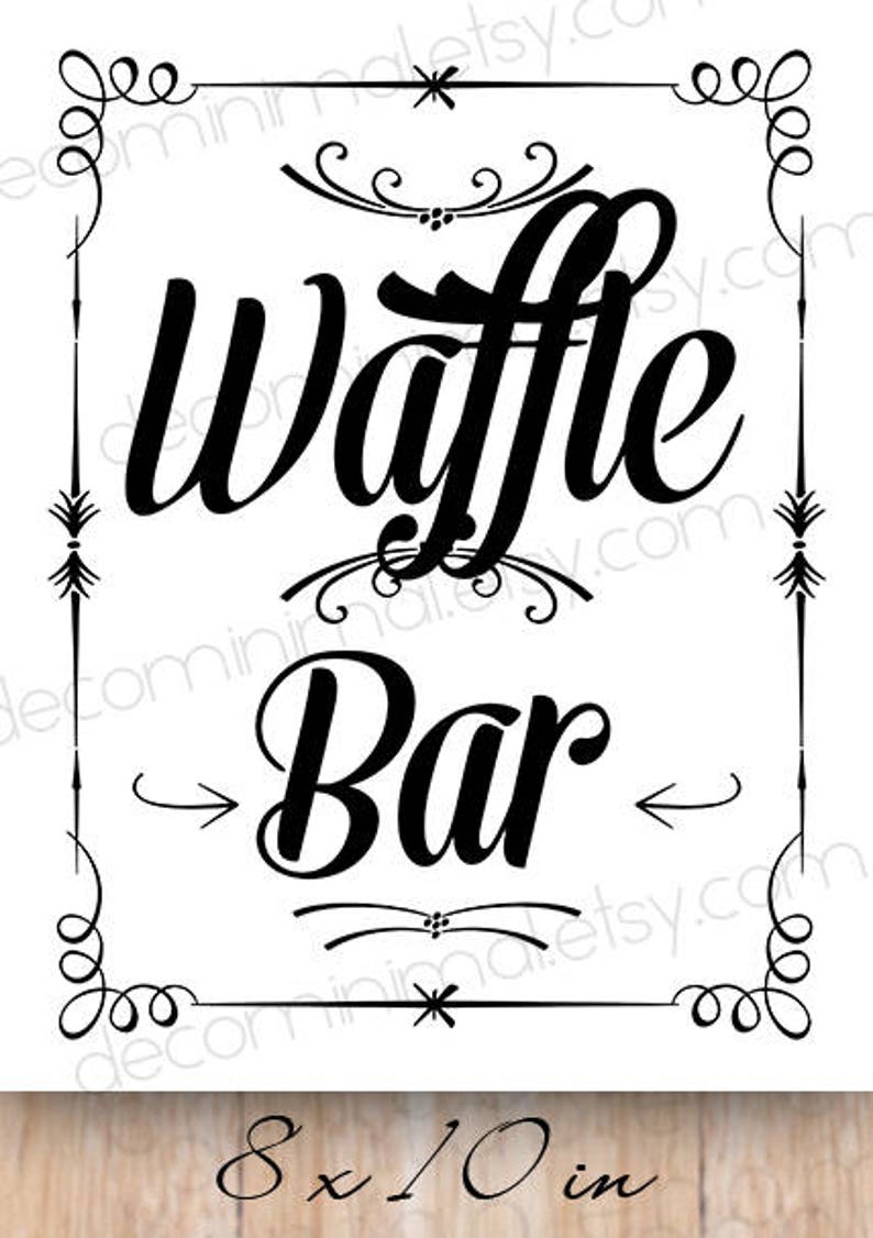 Waffle Bar Sign, 11x14, 8x10, Vintage Style, INSTANT Download ...