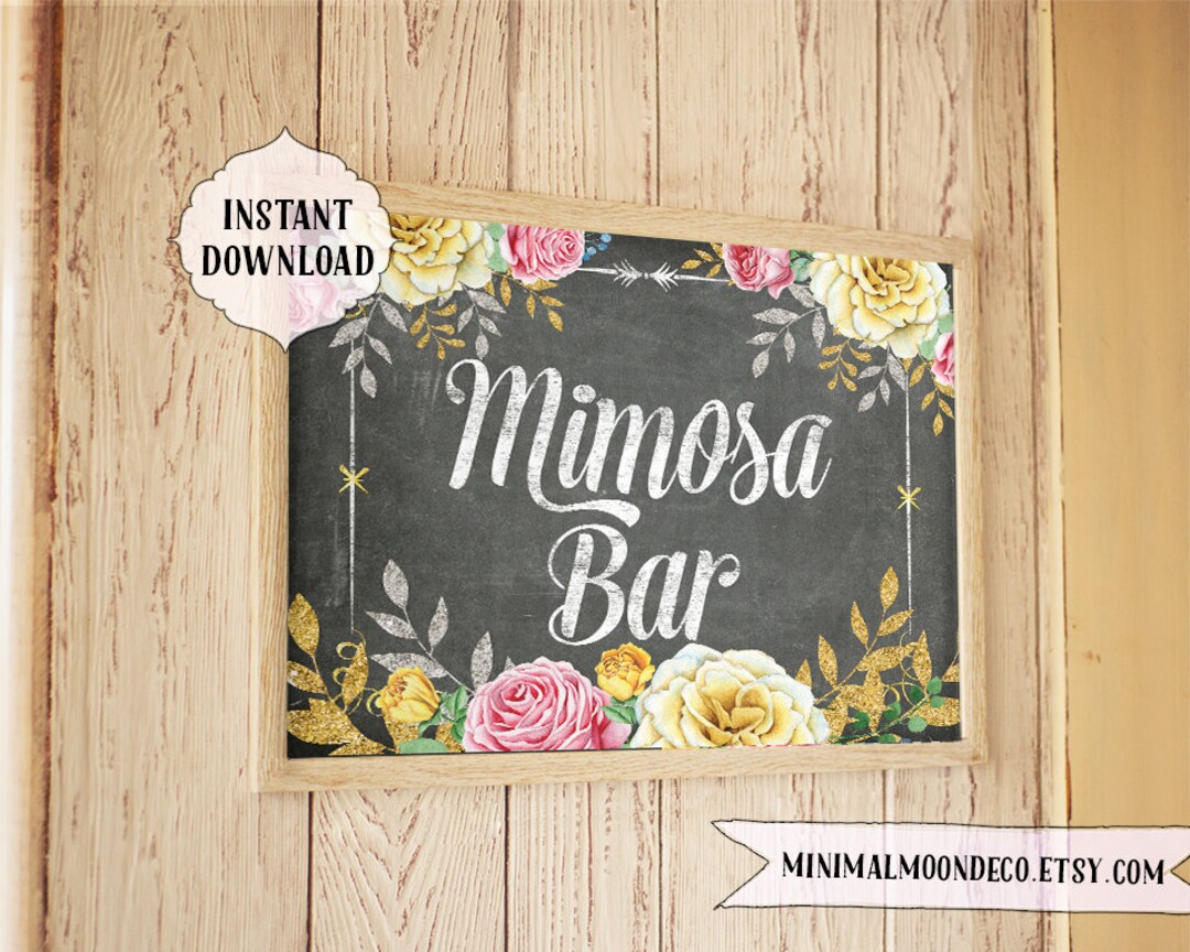 Mimosa Bar Sign, Chalkboard, Mimosa Station, 11x14, 8x10, INSTANT ...