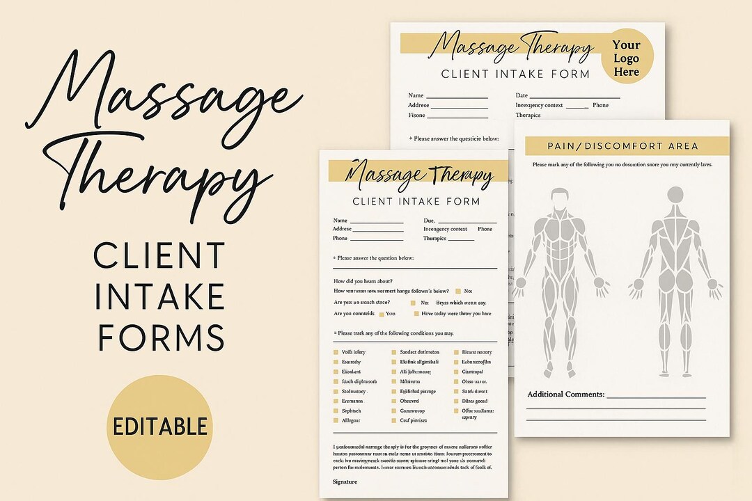 Massage Therapy Client Intake Form - Etsy