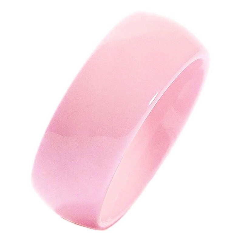 Ceramic 346 or 8mm Pink Wedding Band Classic High Polished - Etsy