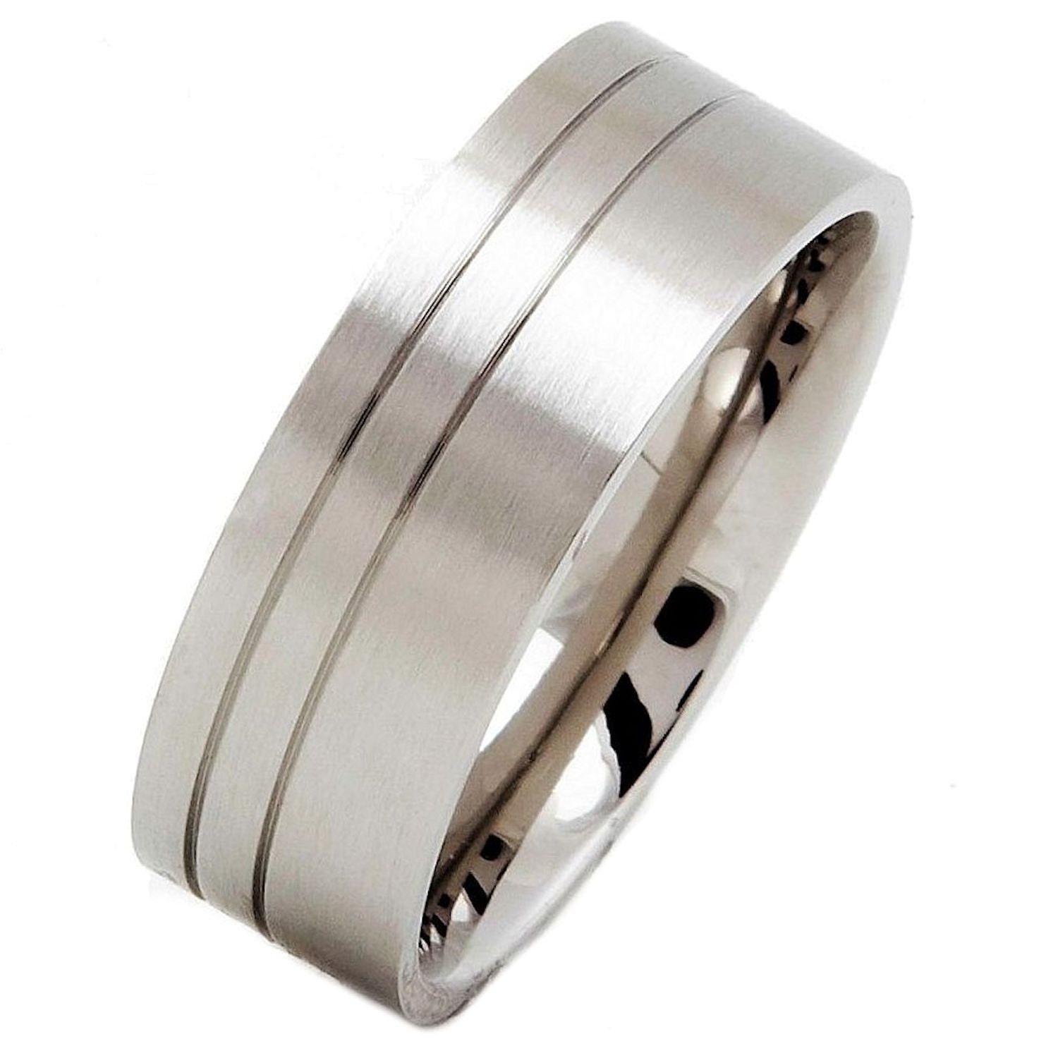 Brushed Surgical Grade Stainless Steel Ring 8mm Wide Comfort - Etsy