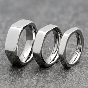 Nut Ring Polished Stainless Steel or Brushed Black Plated Ring Comfort ...