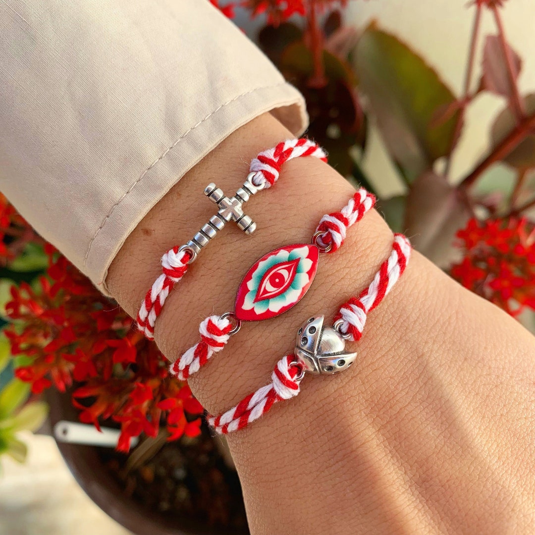 March Bracelets, Evil Eye Bracelet, Cross Bracelet, Lady Bug Bracelet ...