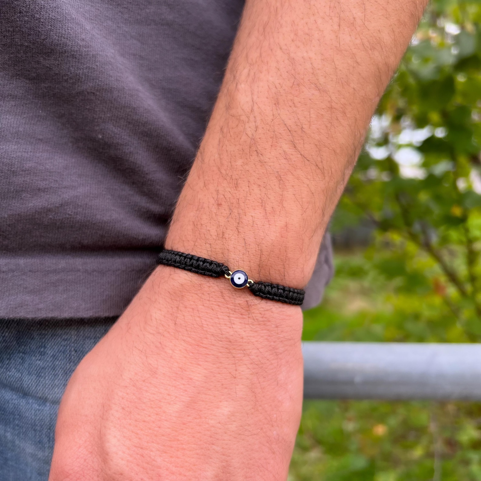 Men's Evil Eye Macrame Bracelet: Greek Protection Jewelry, Religious ...