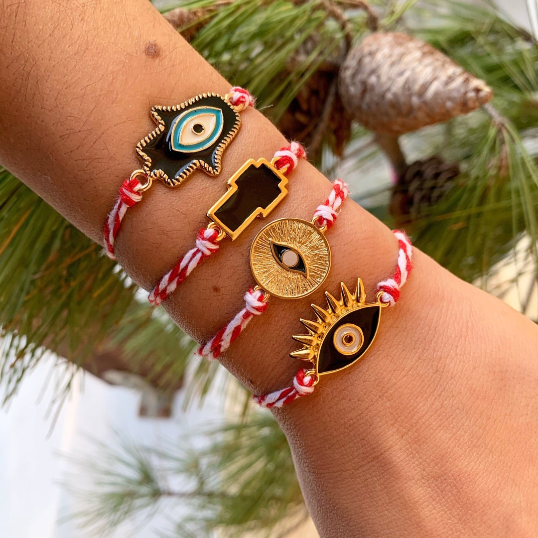 Greek March Bracelets, Martakia Bracelets, Evil Eye Bracelet, Cross ...