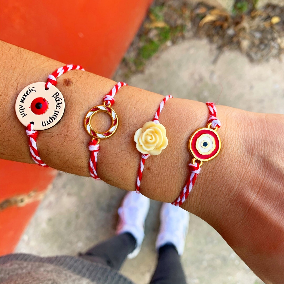 March Bracelet, Greek Martis, Evil Eye Bracelet, Martakia Bracelet ...