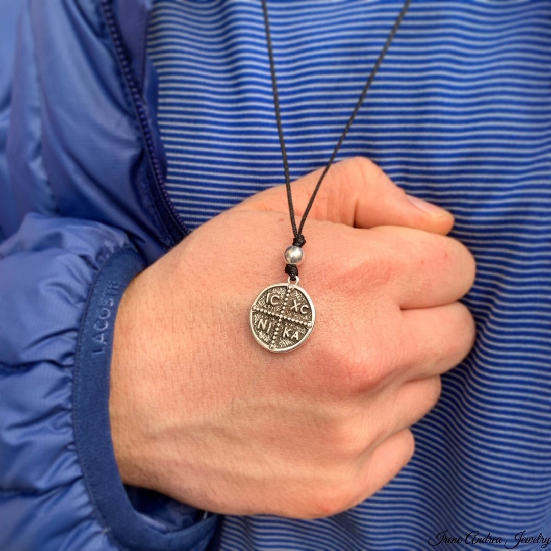 Konstantinato Cross Necklace ICXC Necklace Byzantine Cross - Etsy