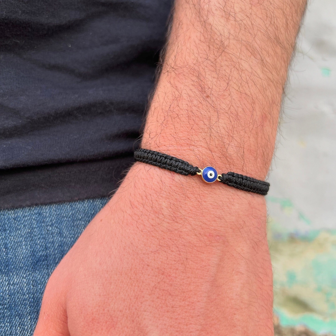 Men's Evil Eye Macrame Bracelet: Greek Protection Jewelry - Etsy