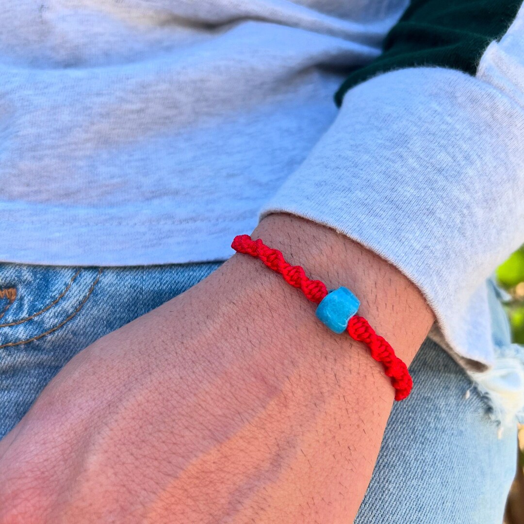 Turquoise Bead Macrame Bracelet, Greek Protection Jewelry, Made in ...