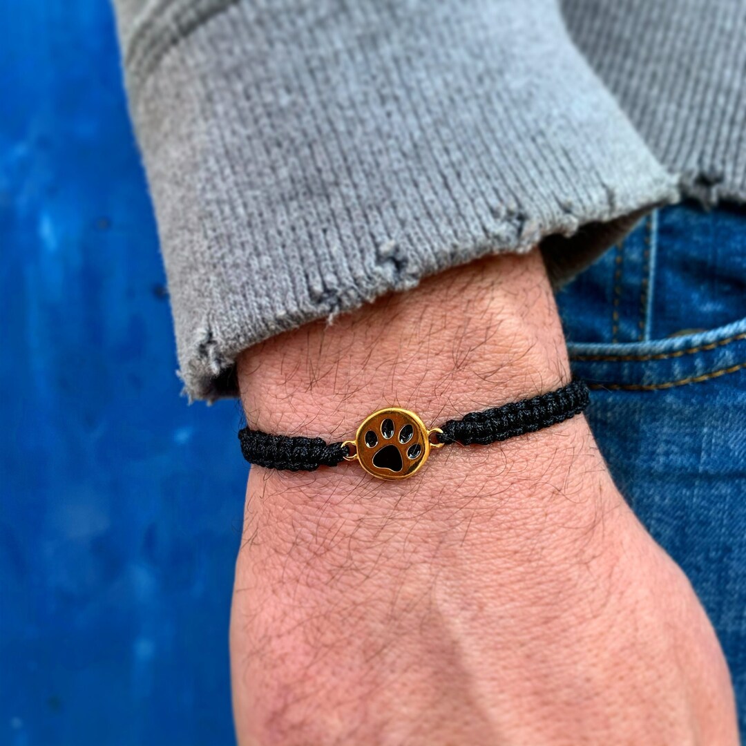 Dog Paw Print Bracelet, Minimalist Dog Paw Print Bracelet, Dog Bracelet ...