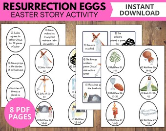 Resurrection Eggs Printable Printable Easter Story Cards - Etsy