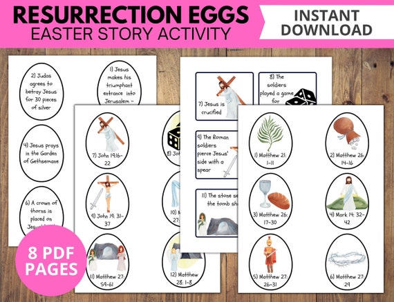 Resurrection Eggs Printable Easter Story Eggs Easter Bible | Etsy