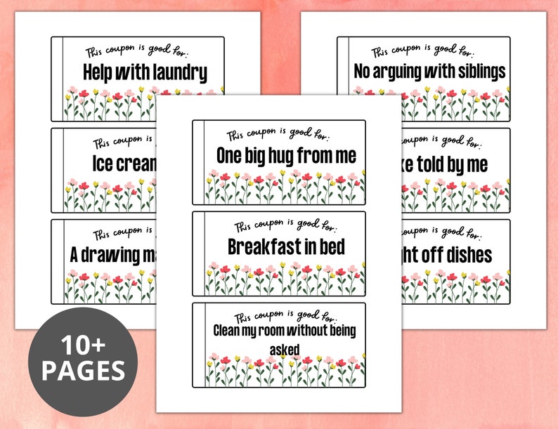 Mother's Day Coupon Book | Mom's Coupons Printable | Gift for Mom ...