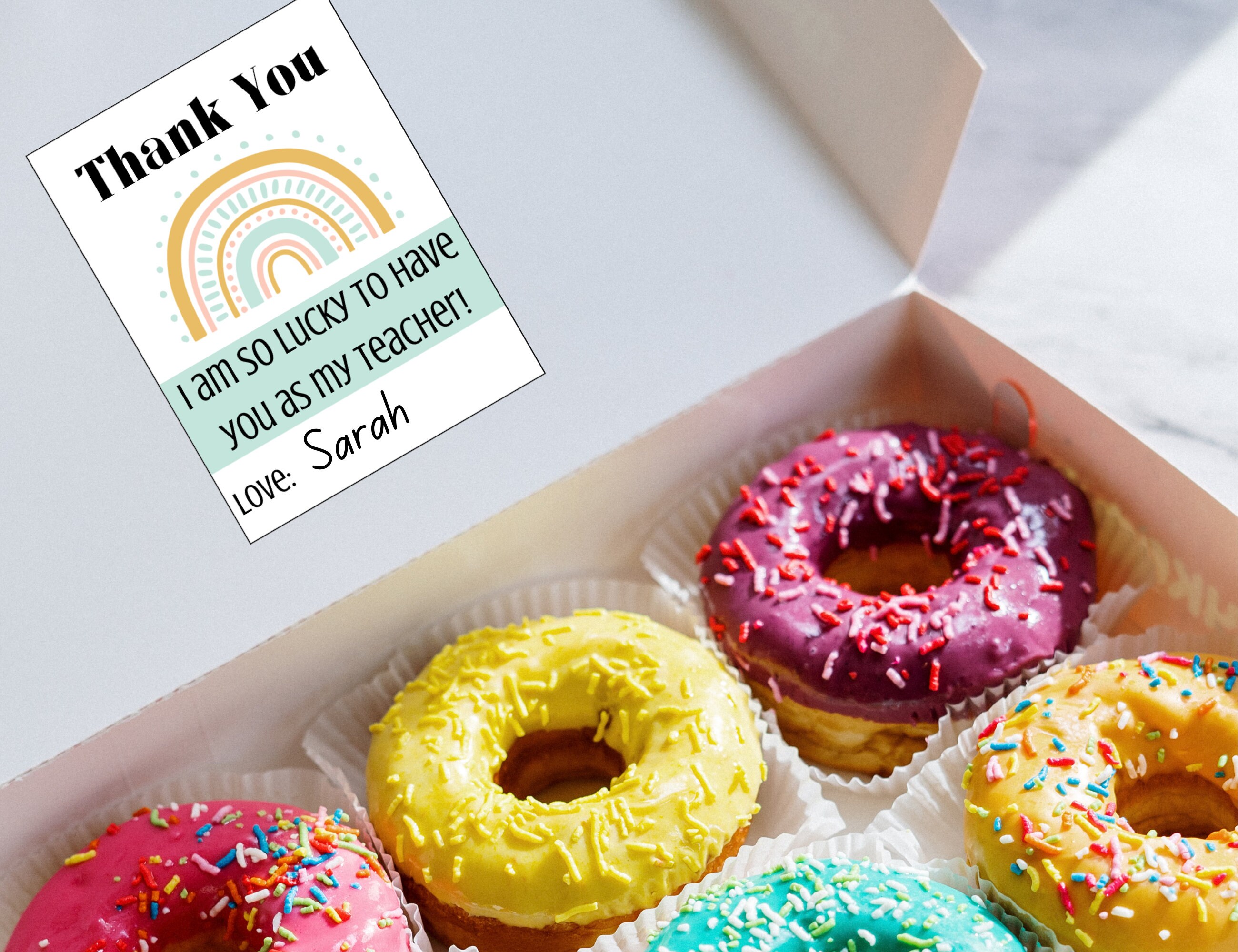 Rainbow Thank You Gift Tags | Teacher Appreciation Gift Tags | Thank ...