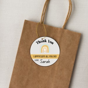 Rainbow Thank You Gift Tags | Teacher Appreciation Gift Tags | Thank ...
