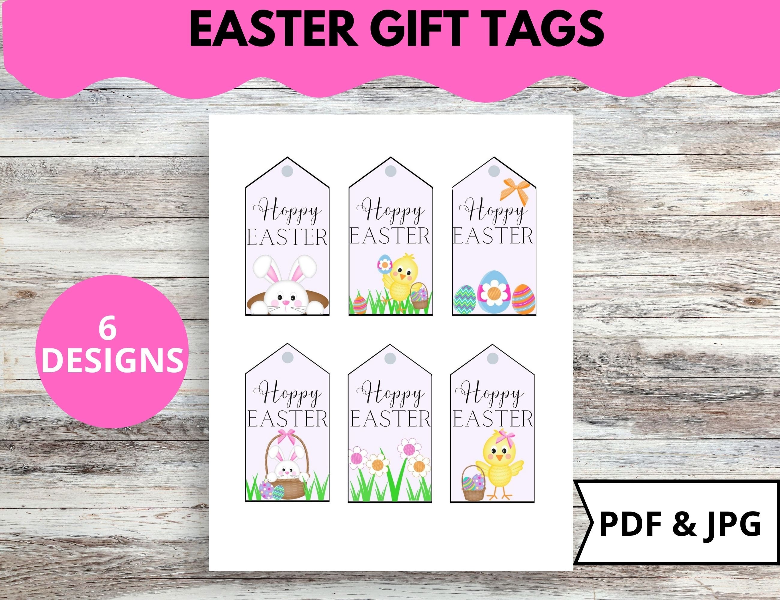 Easter Gift Tags | Easter Basket Tags | Printable Easter Tags | Hoppy ...