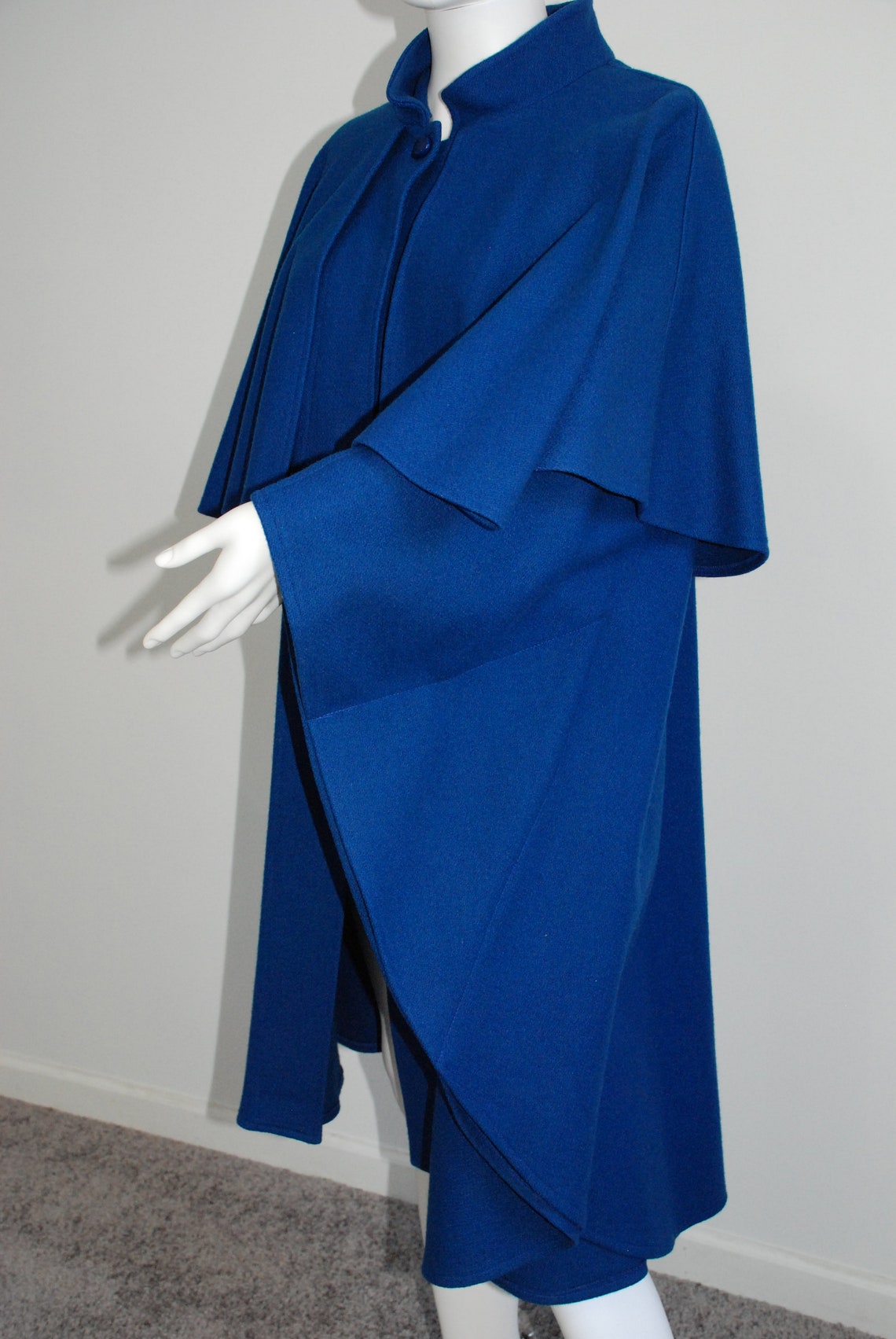 60's Vintage Coat, Dani Colby Cape Jacket, Layered, Made in USA, Royal ...