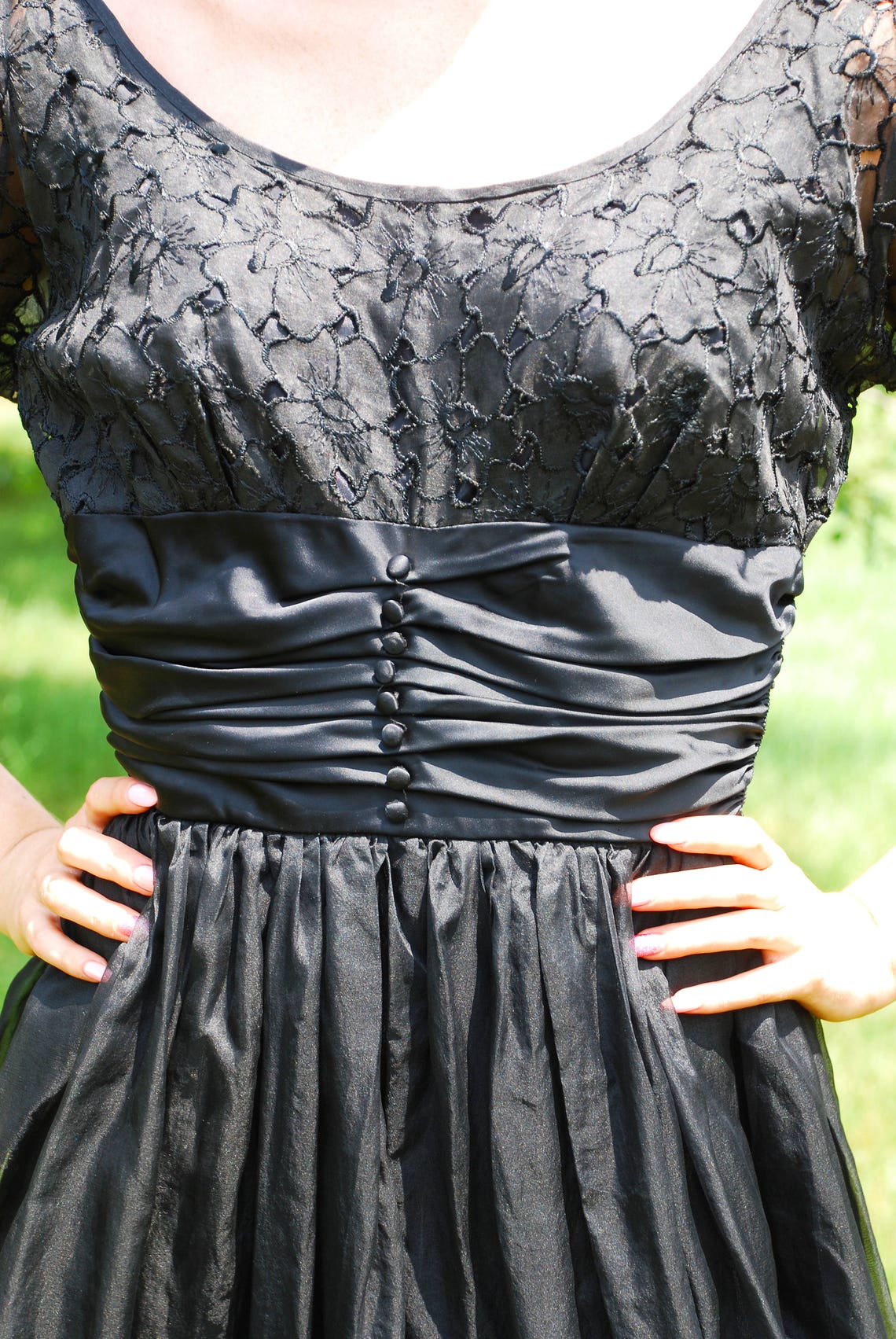 50's 60s Vintage JONATHAN LOGAN Dress Black Floral Lace - Etsy