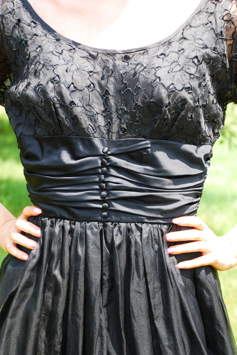 50's 60s Vintage JONATHAN LOGAN Dress Black Floral Lace - Etsy