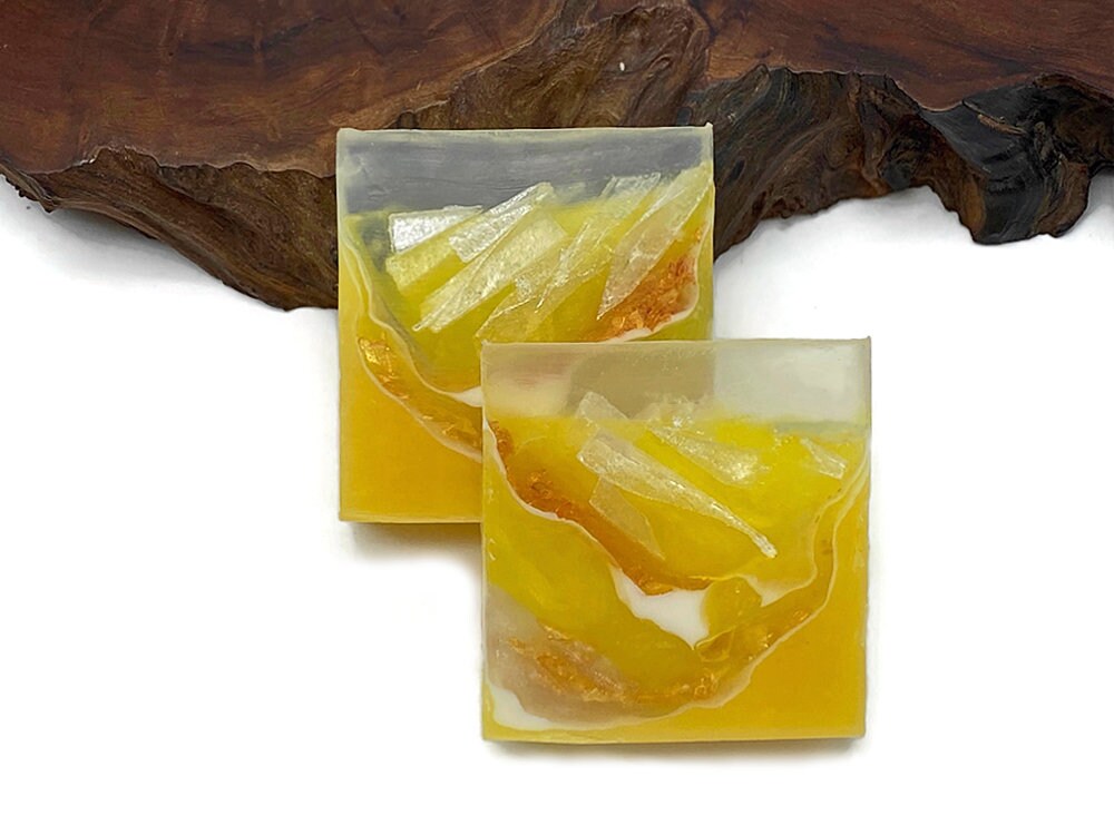 Citrine Crystal Soap Polished Agate Square Crystal Hand / | Etsy