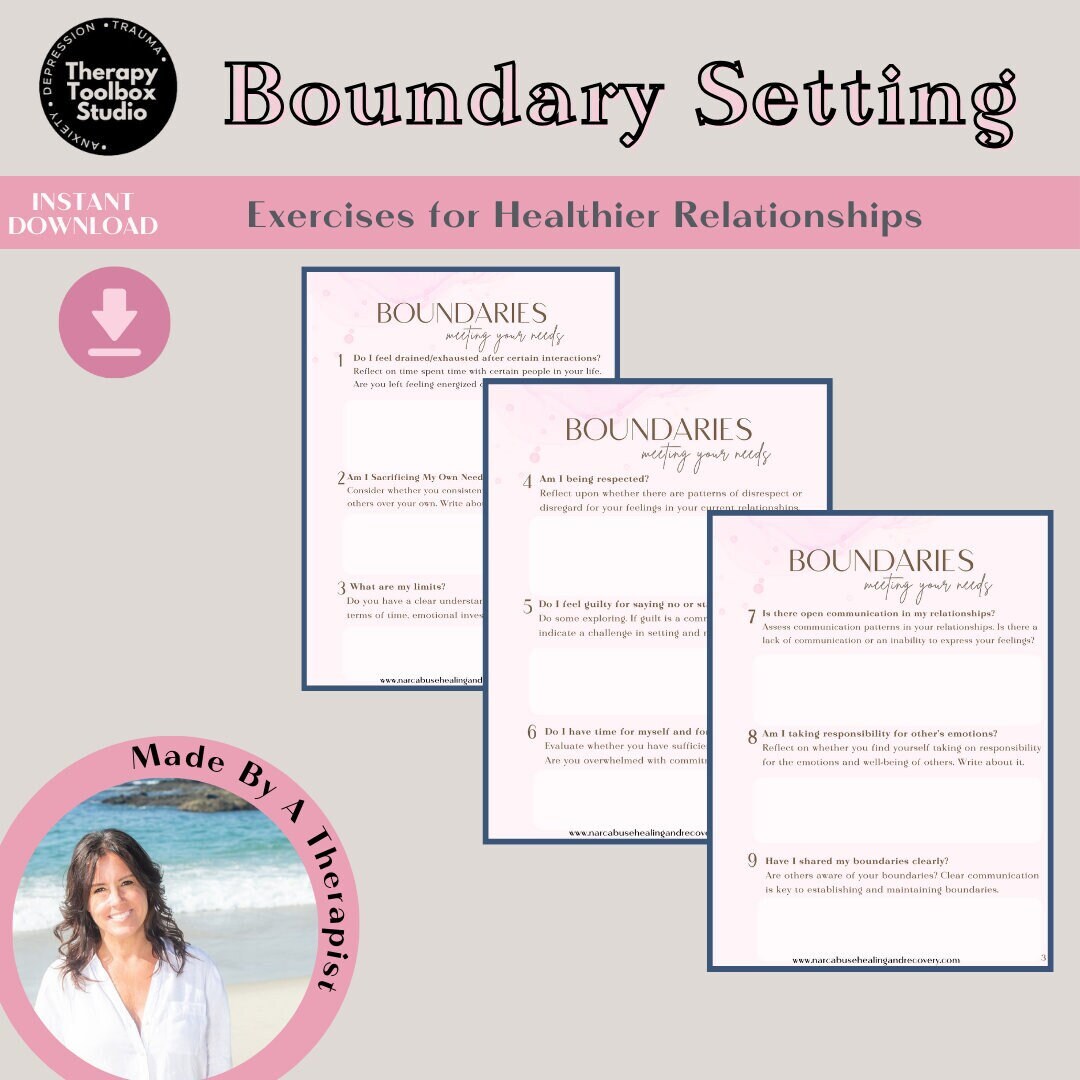Setting Boundaries, Unhealthy, Healthy Relationships, Workbook, Anxiety ...