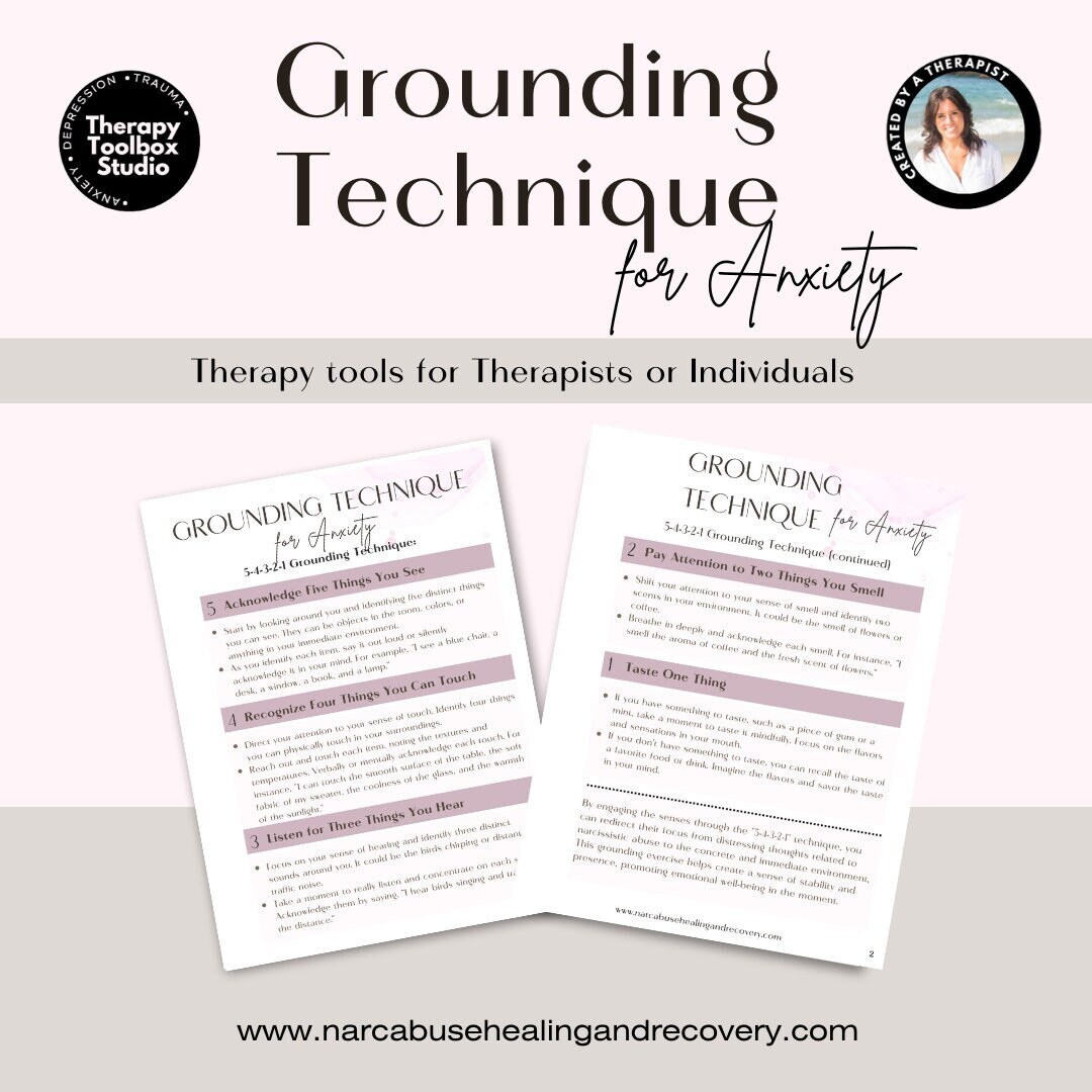 Grounding Technique for Anxiety, Depression, Workbook, Anxiety, Break ...
