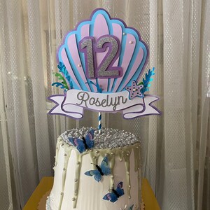 Mermaid Cake Topper, Icy Mermaid Cake Topper, Personalized Mermaid Sea ...
