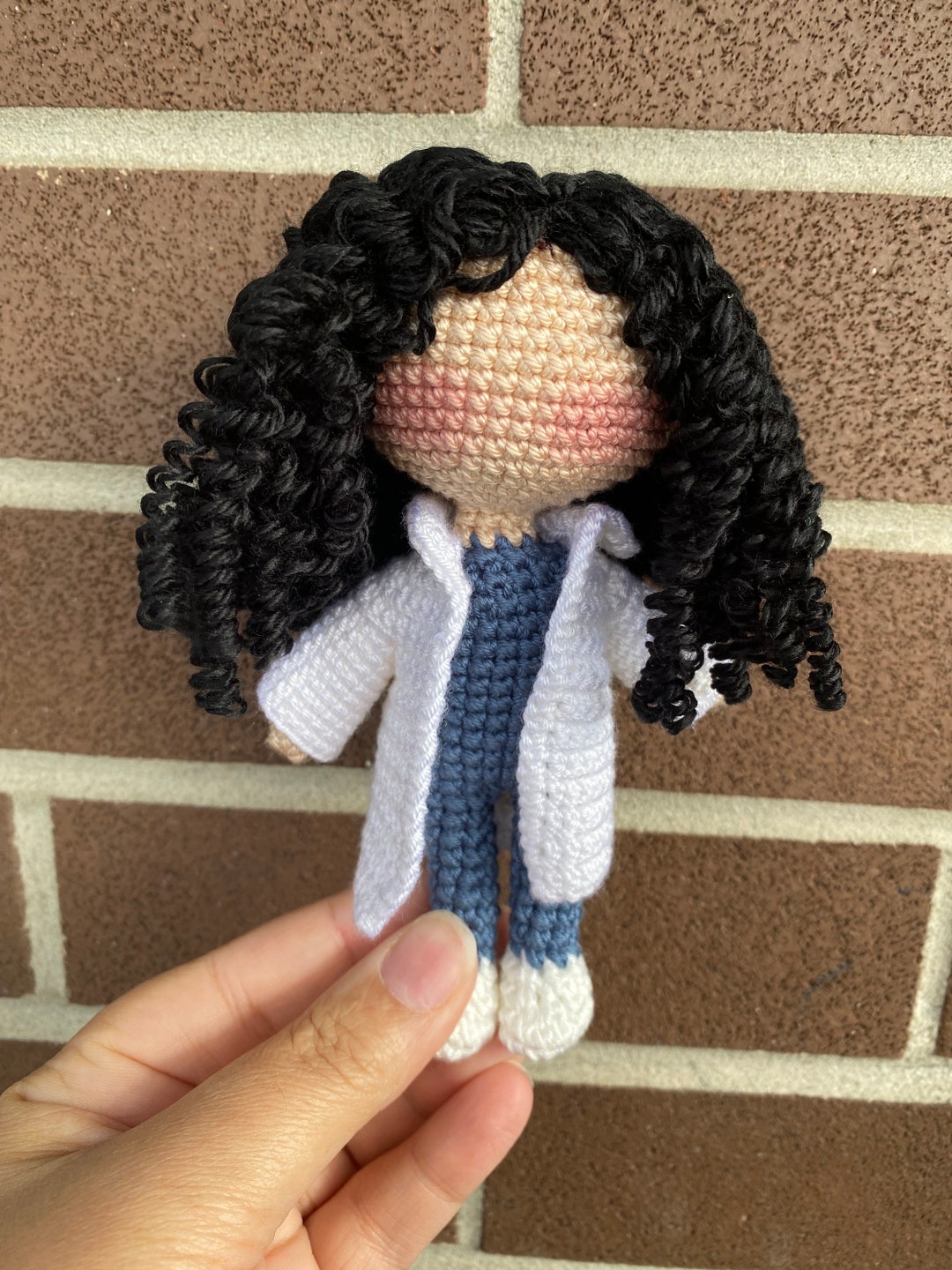Dr. Crochet Dolls, Amigurumi,white and Blue ,mini Doll, Doctor Doll,6 ...