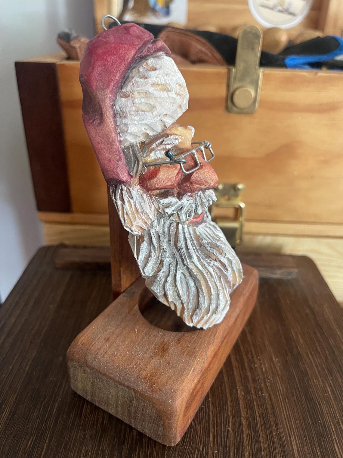 Hand Carved Wood Santa - Etsy