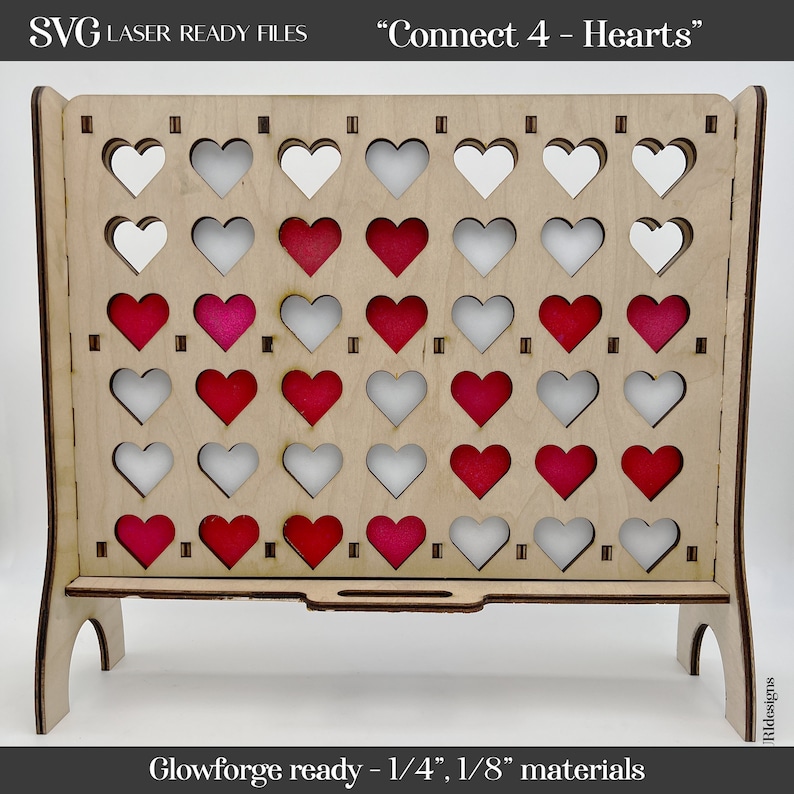 Connect 4 HEARTS - SVG Laser Cut Ready File - Glowforge Compatible - Etsy