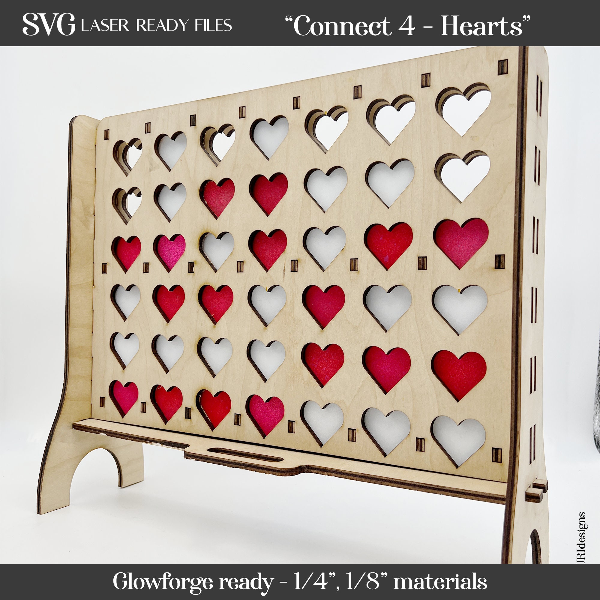 Connect 4 HEARTS - SVG Laser Cut Ready File - Glowforge Compatible - Etsy