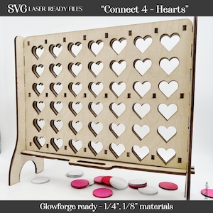 Connect 4 HEARTS - SVG Laser Cut Ready File - Glowforge Compatible - Etsy
