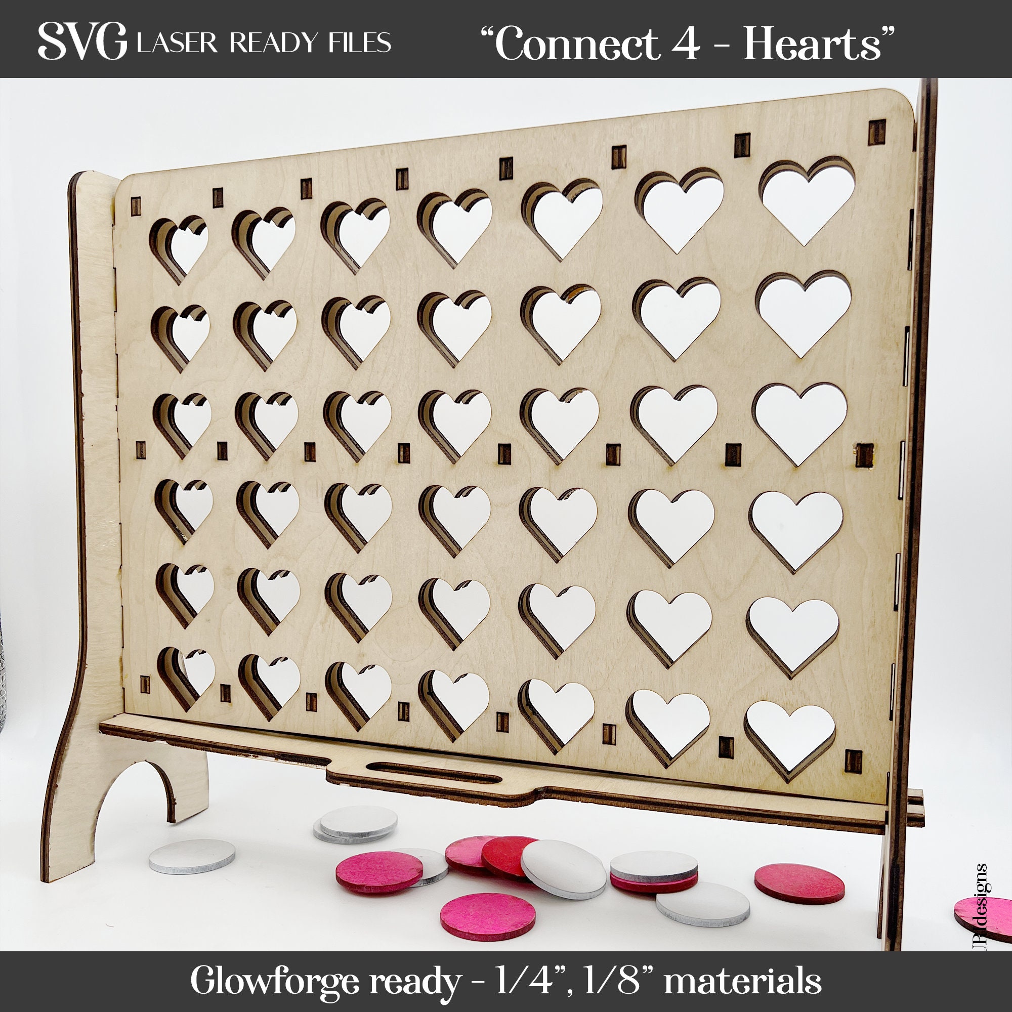 Connect 4 HEARTS - SVG Laser Cut Ready File - Glowforge Compatible - Etsy