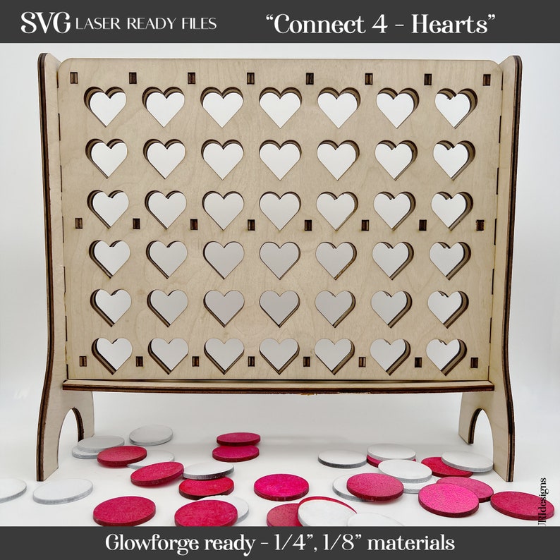 Connect 4 HEARTS - SVG Laser Cut Ready File - Glowforge Compatible - Etsy