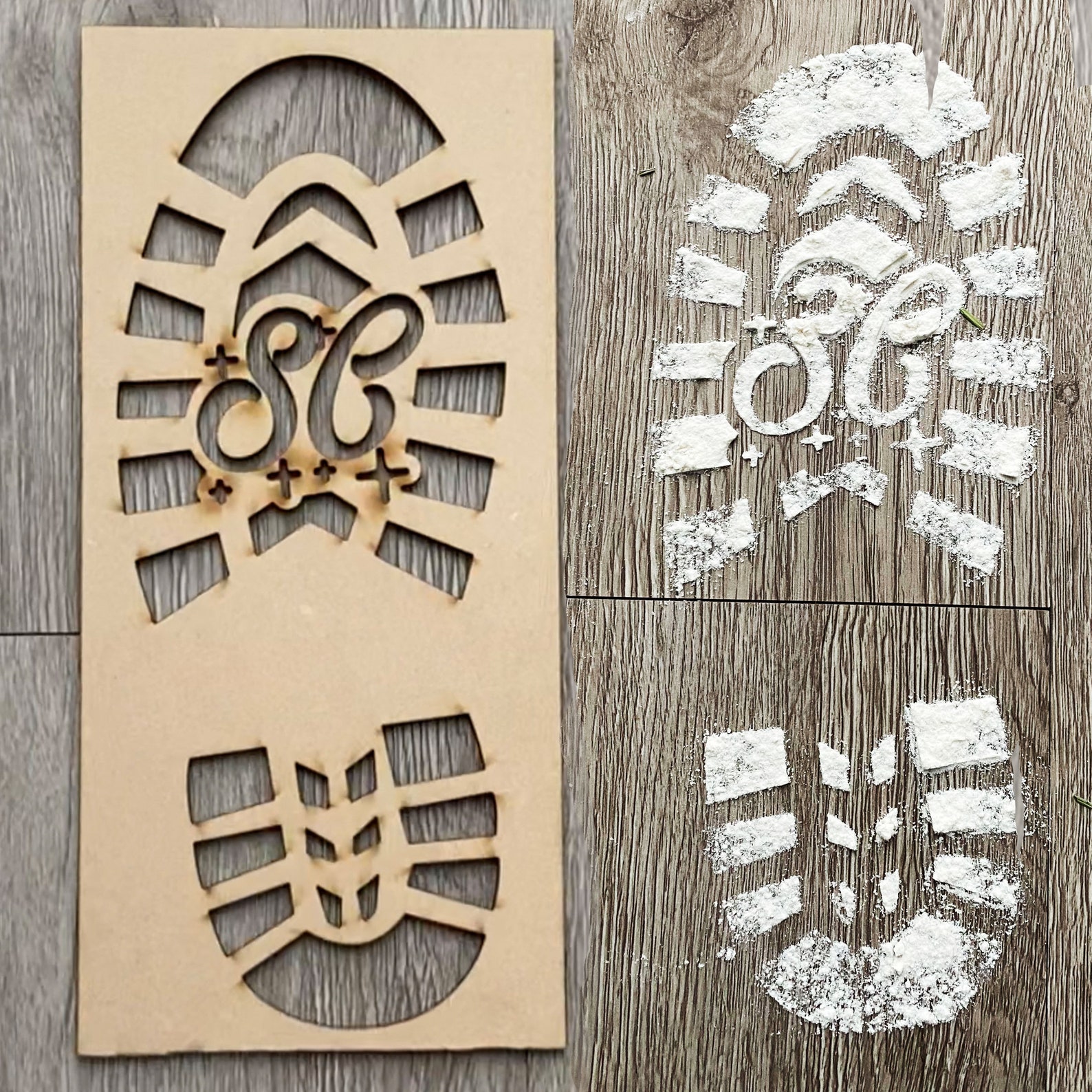 Santa Claus Boot Prints Stencil - Digital SVG Cut File - Etsy Canada