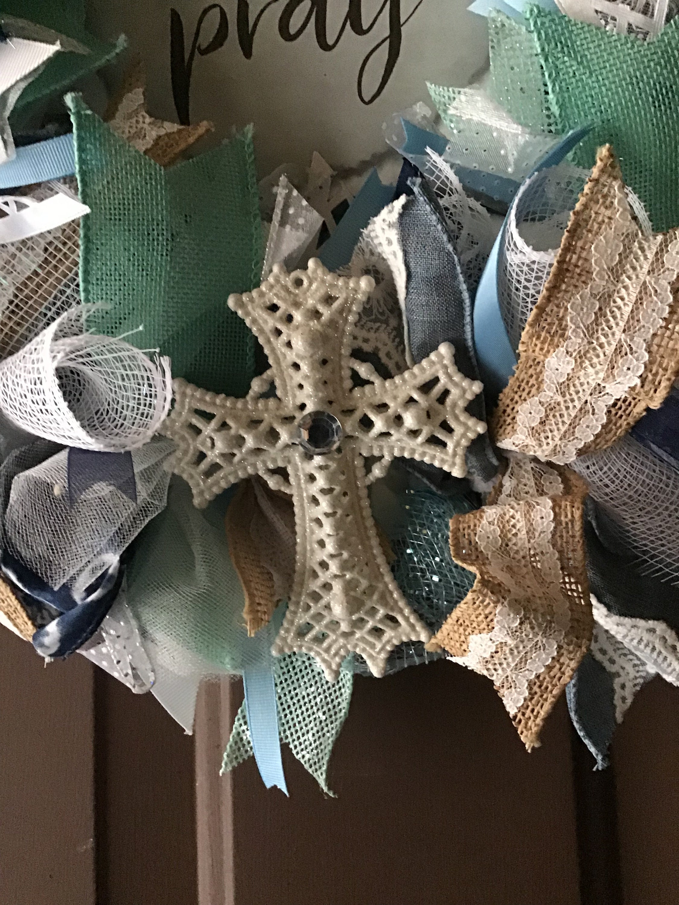 Maak je geen zorgen bid krans witte kruiskrans gezegende - Etsy Nederland