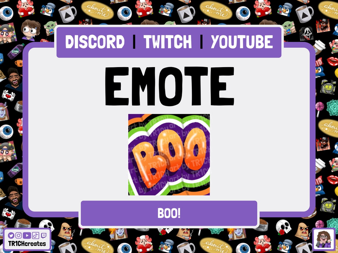BOO Twitch Sub Emote Ready-to-use Halloween Themed Word - Etsy