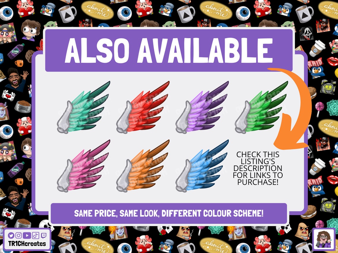 Blue Wings Set Twitch Sub Emote Ready-to-use Wings Subscriber Emotes ...