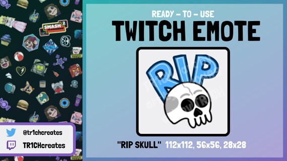 RIP skull Twitch sub emote ready-to-use subscriber emotes | Etsy