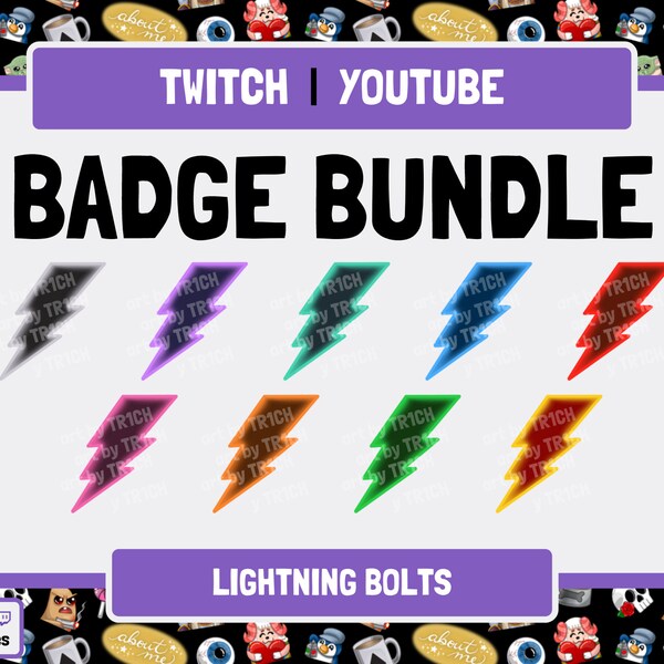 Twitch Badges Sub Lightning Bolt - Etsy