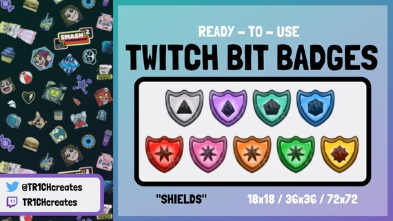 Bit emblem shield Twitch bit badges ready-to-use shields | Etsy