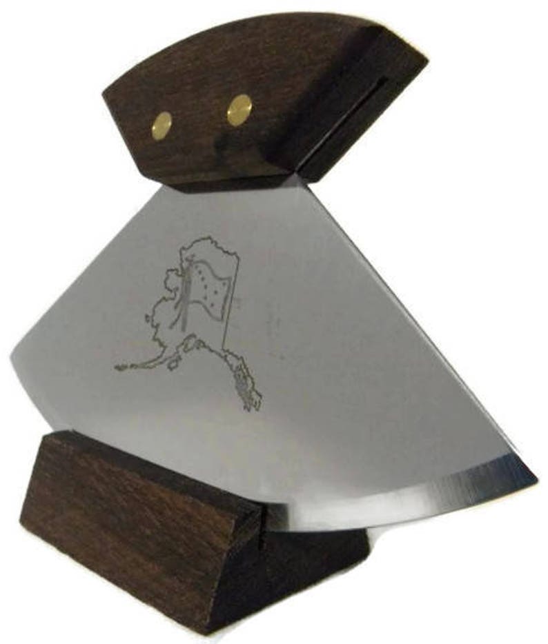 Alaska Ulu Knife Walnut Handle State Map Etched 6 Blade - Etsy